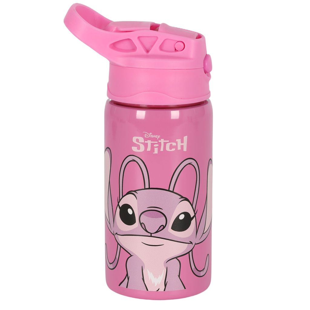 Garrafa Escolar Térmica Canudo Infantil Menina Rosa Lilo Stitch & Angel ...