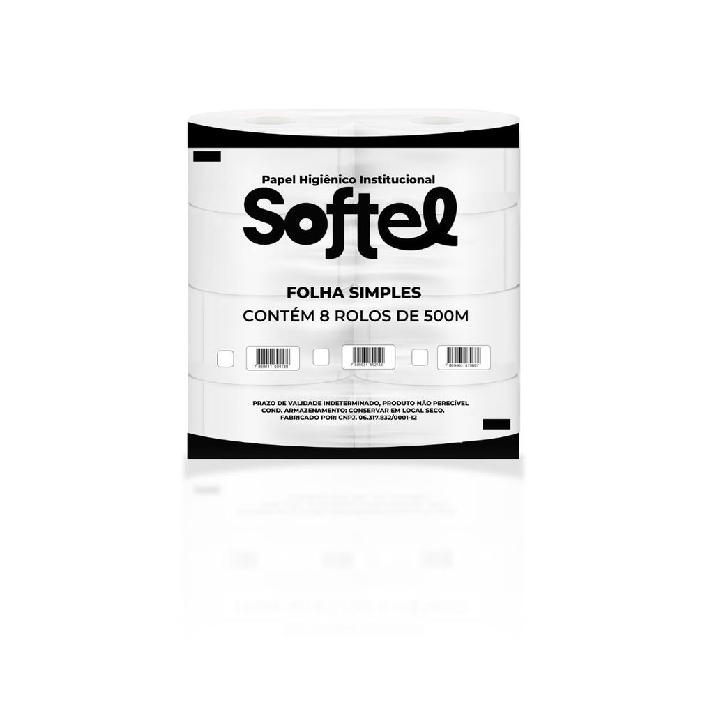 Papel Higienico 500m Luxo Branco Softel Com 8 Rolos | Shopee Brasil