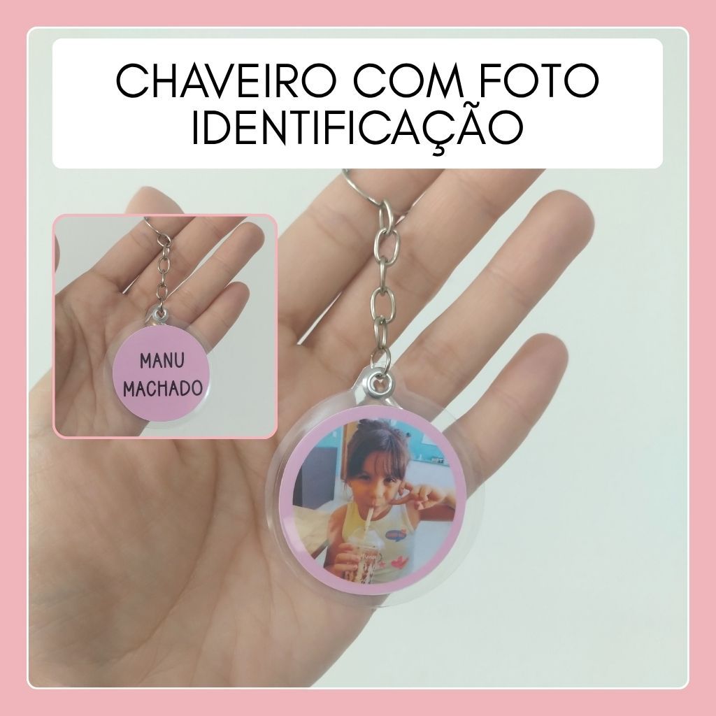 Chaveiro com Foto Tag de Identificação para Mochila Escolar Tag ...