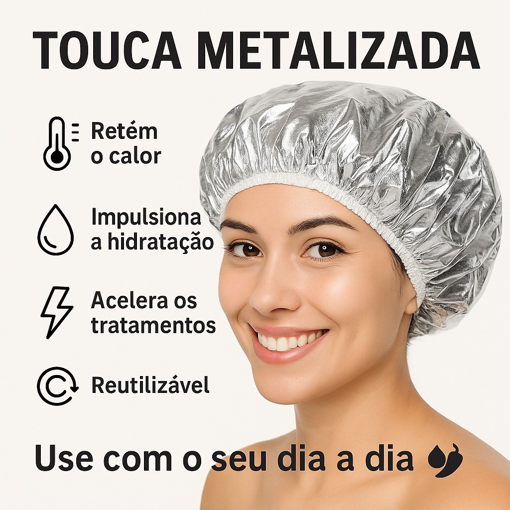 Touca Térmica Metalizada Alumínio para Hidratação Capilar – Tratamento ...