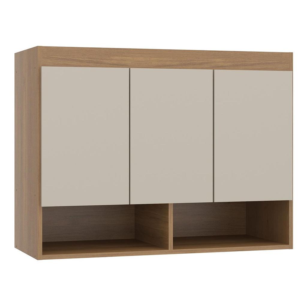 Armário Aéreo Modulado Quarto 3 Portas 90x68cm Carvalho | Shopee Brasil