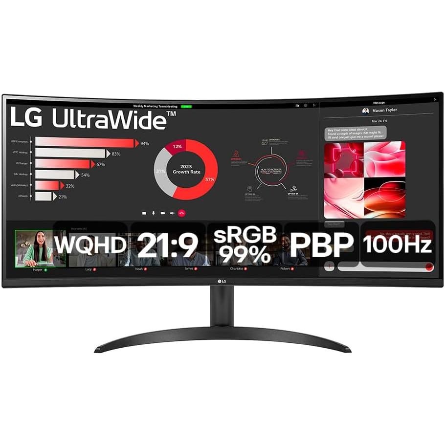 Monitor LG Ultrawide Curvo 34" Wqhd 100Hz 5Ms HDMI 34wr50qcb | Shopee ...