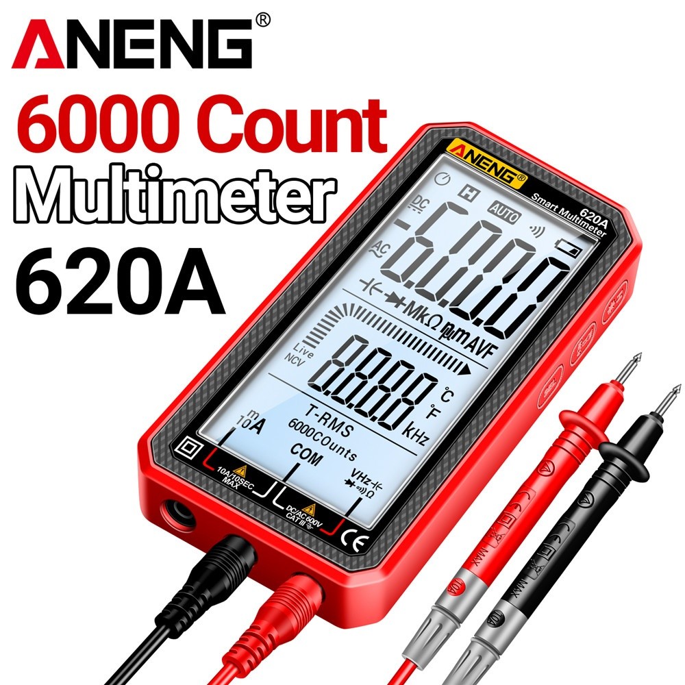 Aneng 620A-6000 Digital Multimeter True RMS With Drop-Proof Case And ...