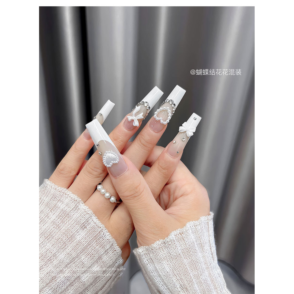 Acessórios de nail art mistos com laço, coração e flor de cinco pétalas ...
