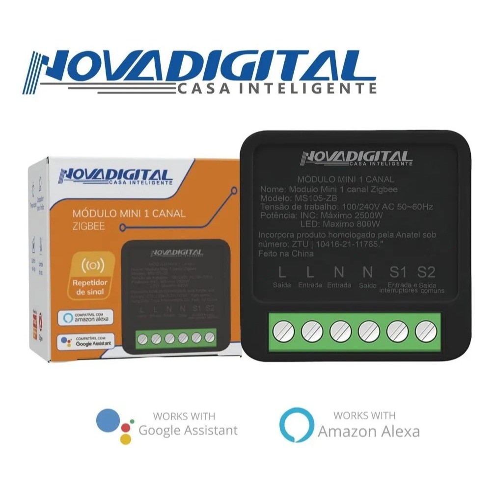 Interruptor Zigbee Inteligente 1 Canal 16a | Alexa E Google | Shopee Brasil
