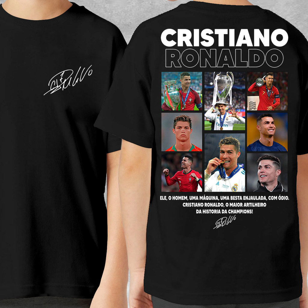 Camiseta Algodão Infantil Cr7 Cristiano Ronaldo Futebol para Criança ...