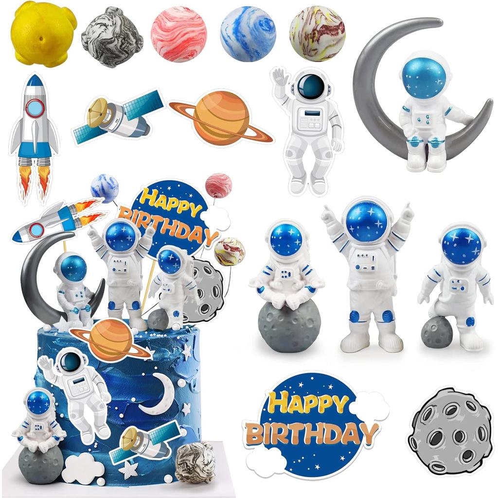 Figuras de Astronauta, Topper de Bolo Espacial, Astronauta, Planeta ...