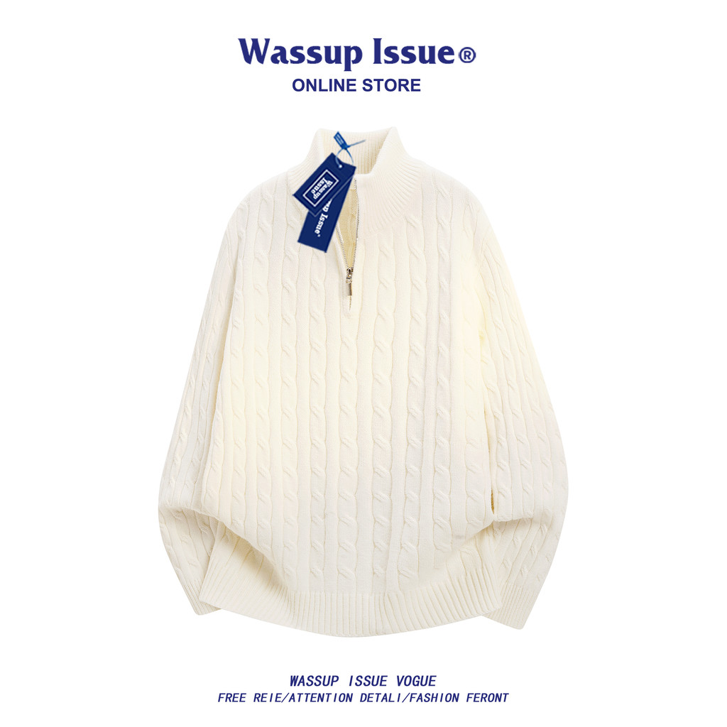 WASSUP ISSUE Estilo Preguiçoso Americano Malhas Masculinas Primavera ...