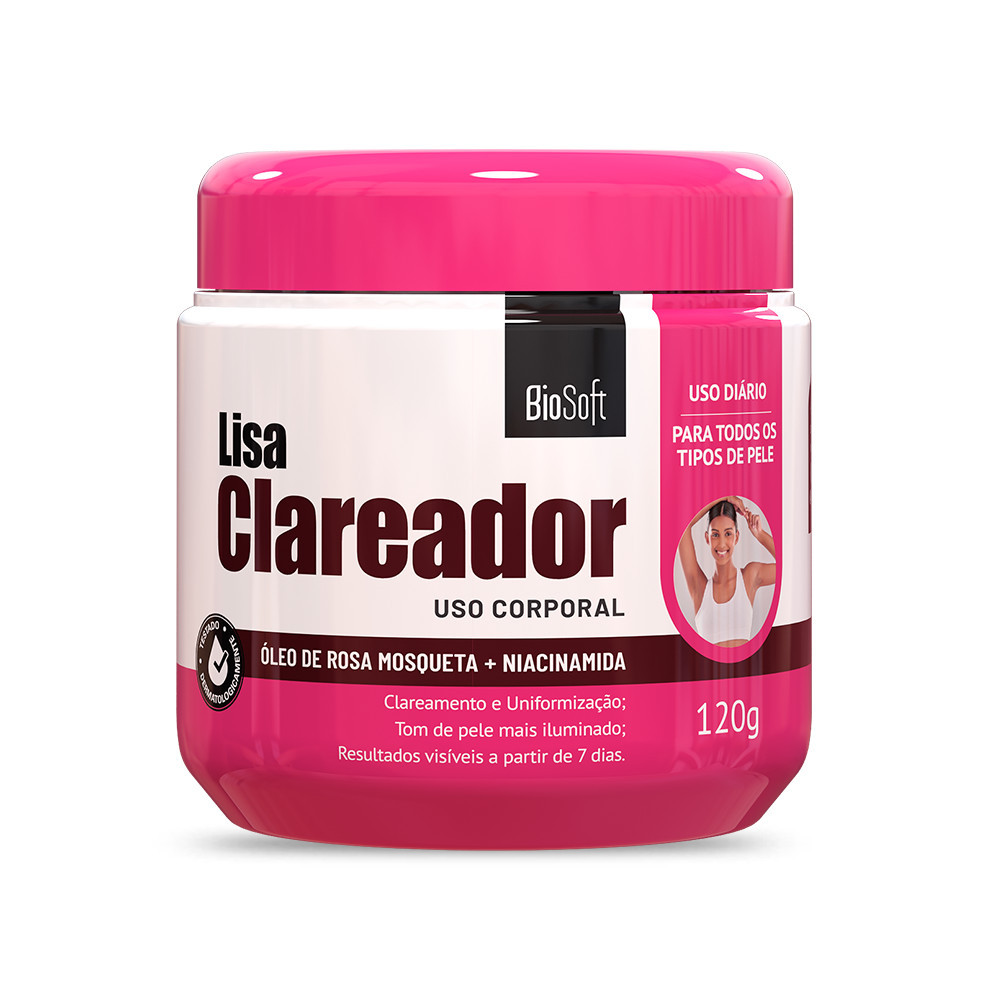 Creme Clareador Corporal Lisa Rosa Mosqueta 120g | Shopee Brasil