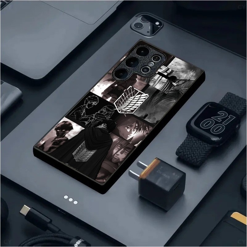 Attack on Titan 01 design Capa De Telefone De Vidro Para Samsung Galaxy ...