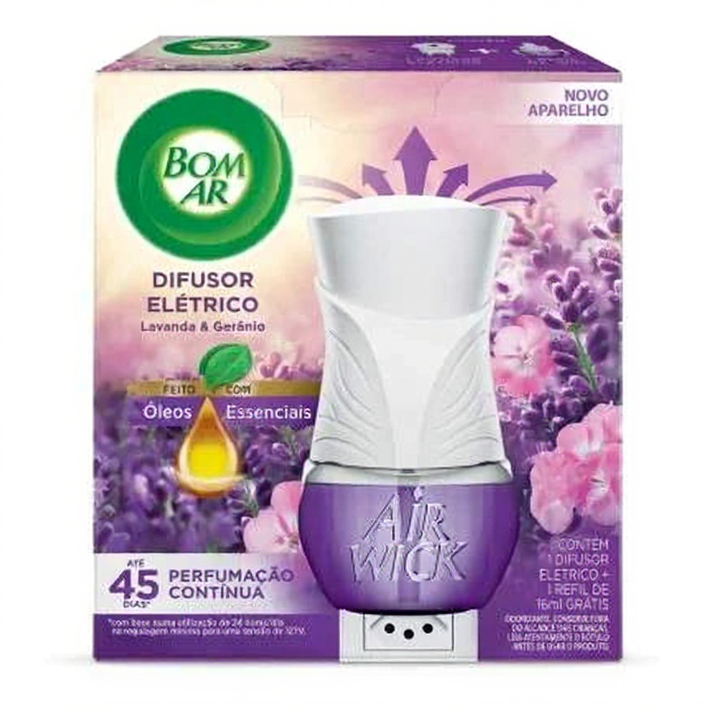 Cheiro de Lavanda e Gerânio Difusor Elétrico Bom Ar | Shopee Brasil