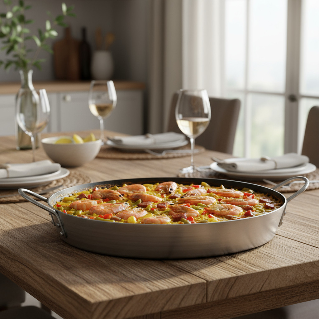 Frigideira Wok Tacho Paella 40cm Antiaderente Reforçada | Shopee Brasil