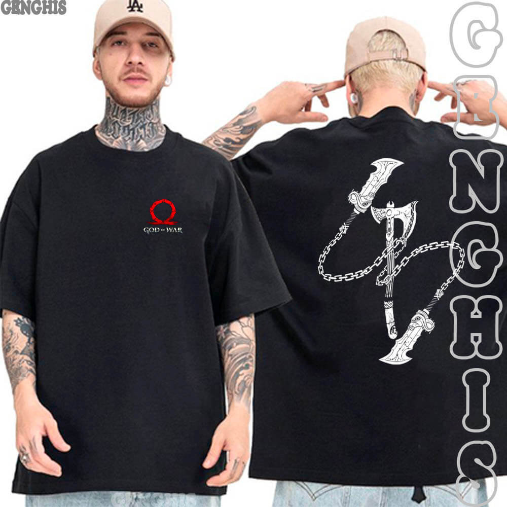 Camisa God Of War Kratos Laminas Do Caos Machado Leviathan Jogo Game ...