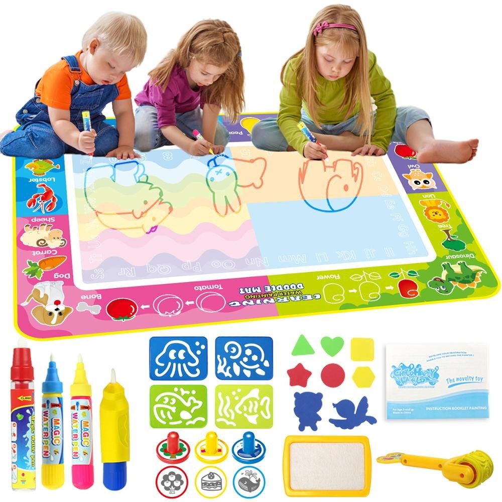 Large Water Drawing Mat 100x150cm Toy Doodle Kids Painting Board With 3 ...