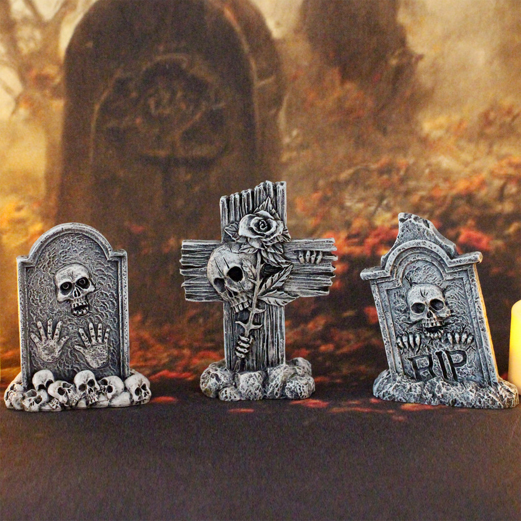 Layout De Cena De Câmara De Terror De Lápides Assustadoras De Halloween ...