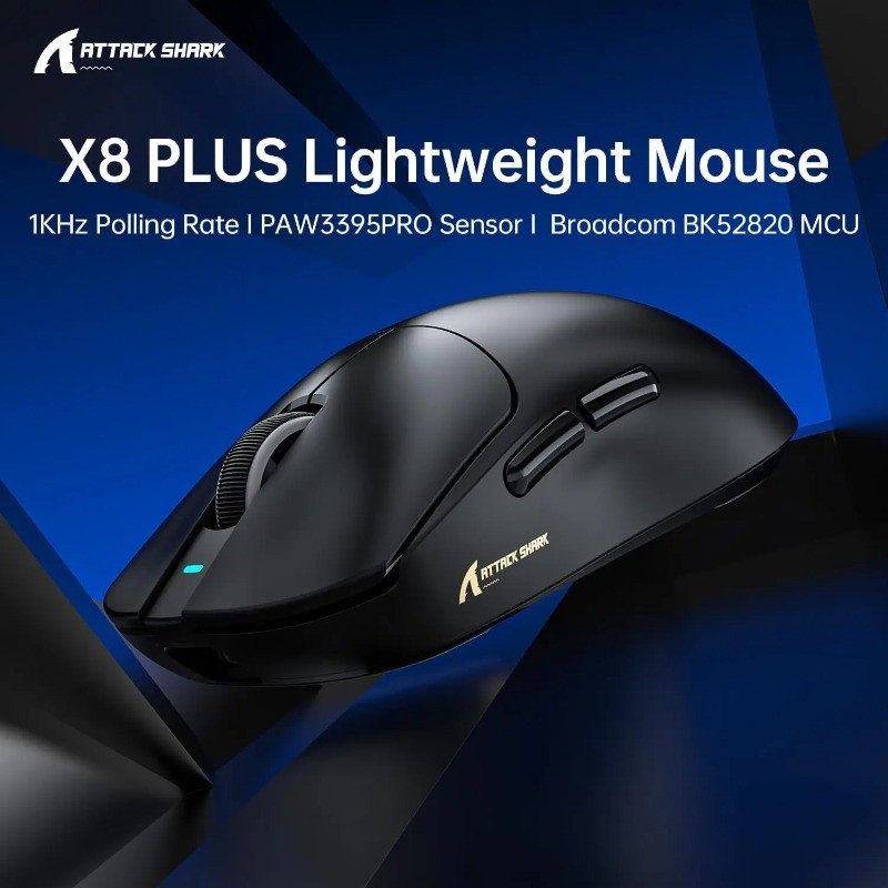 Mouse Para Jogos Sem Fio ATTACK SHARK X8 PLUS-55g Ultra-Light PixArt PAW3395PRO Sensor 40000 DPI ...