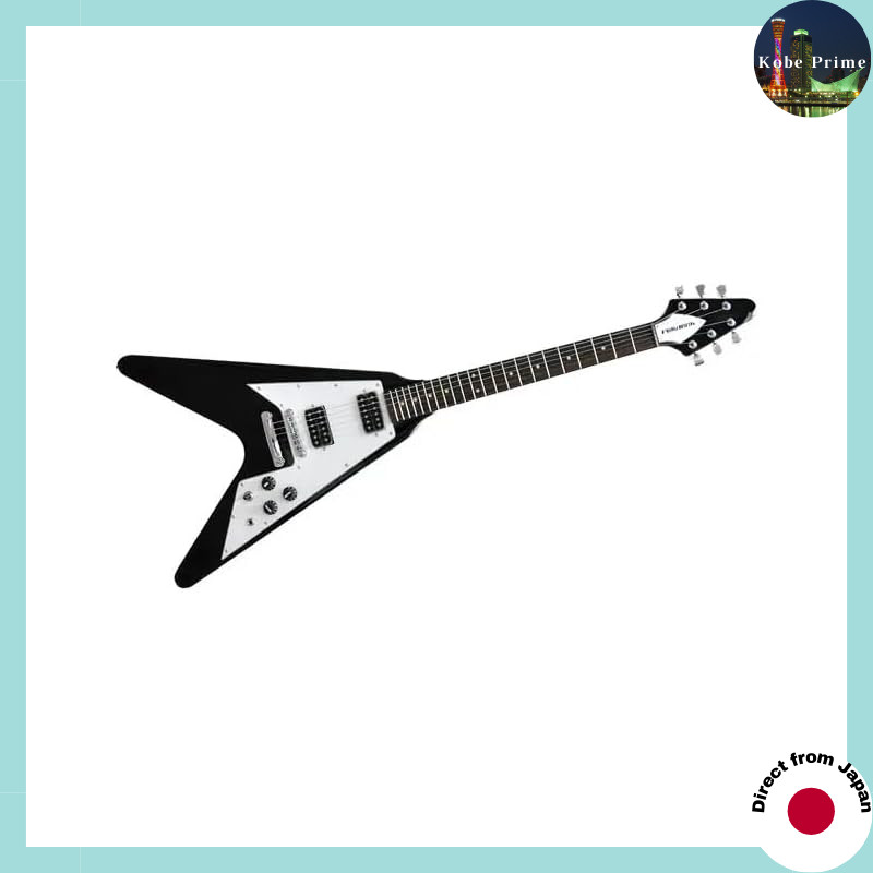 PLAYTECH Electric Guitar Flying V Type with 2 Humbucker Pickups, Black | Shopee Brasil