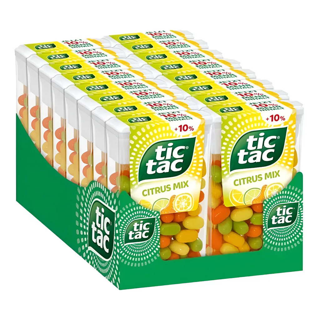 Pastilha Tic Tac 14 unidades Sabor: Citrus Mix | Shopee Brasil