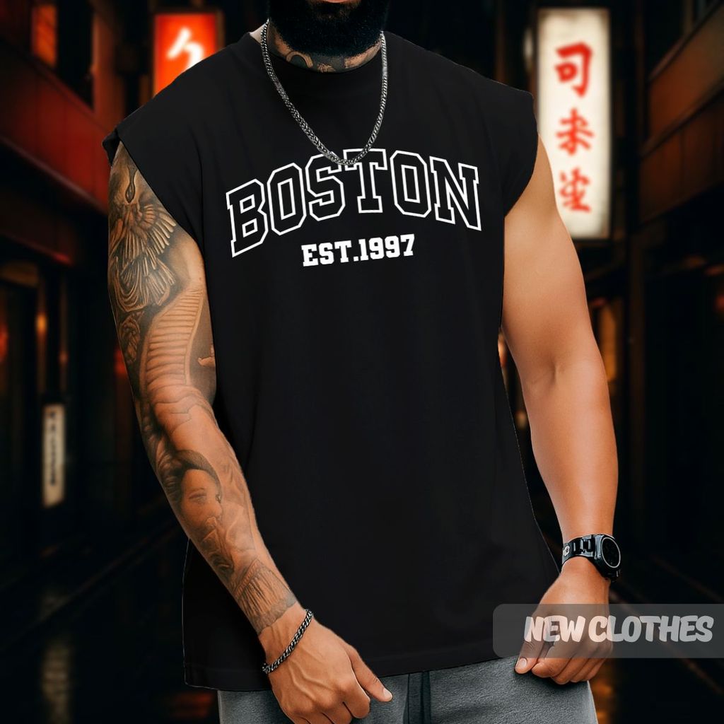Camiseta Regata Oversized Boston Streetwear Casual Urban Style Sport ...
