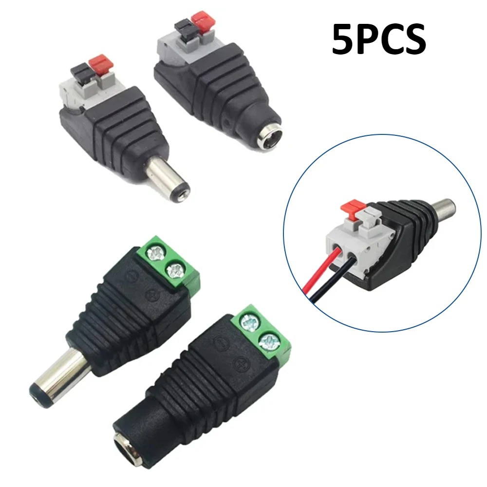 5 Pçs 12V DC Conector De Alimentação Plug Jack Macho Fêmea Soquete ...