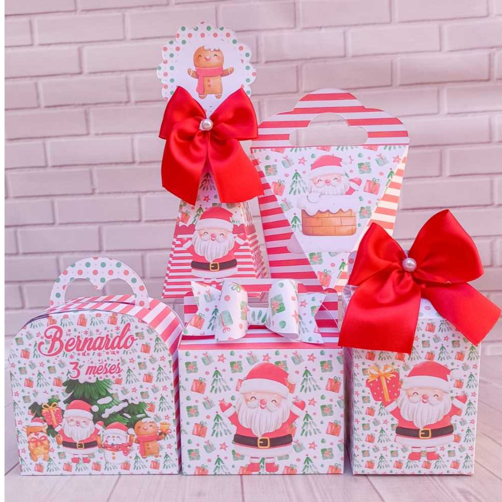 Kit Personalizados Natal - Papai Noel - Lembrancinha para Festa - Mimo de Aniversário PEGUE E ...