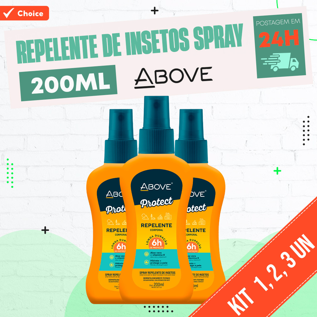 Kit Repelente de Insetos Above Adulto Spray 200ml 6h | Shopee Brasil