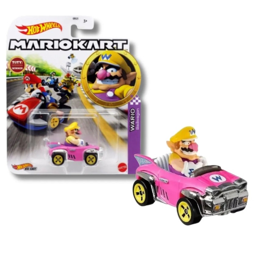 Carrinho Hot Wheels Mario Kart Wario Badwagon Mattel | Shopee Brasil