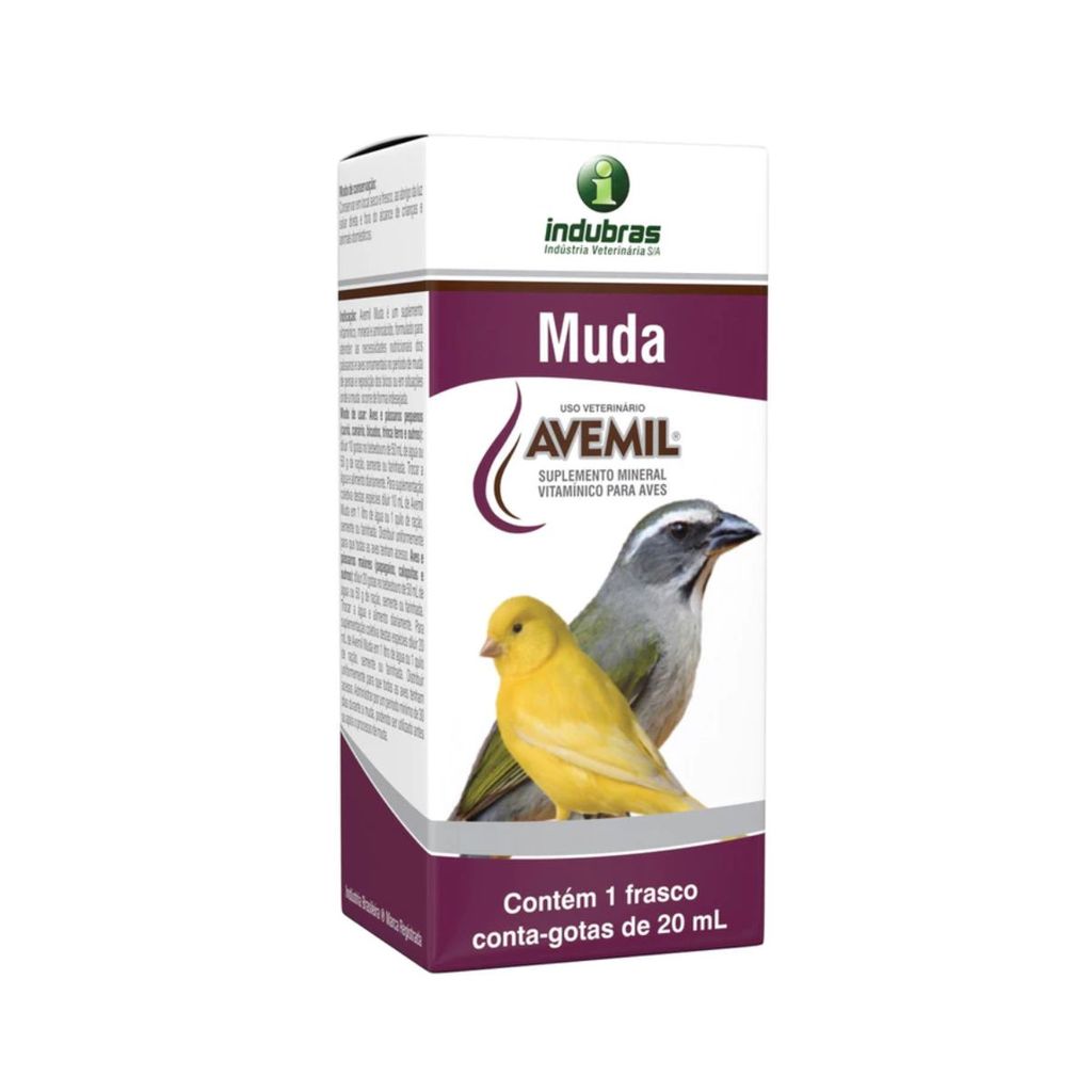 Avemil Muda 20ml Suplemento Vitamínico Para Pássaros e Aves | Shopee Brasil