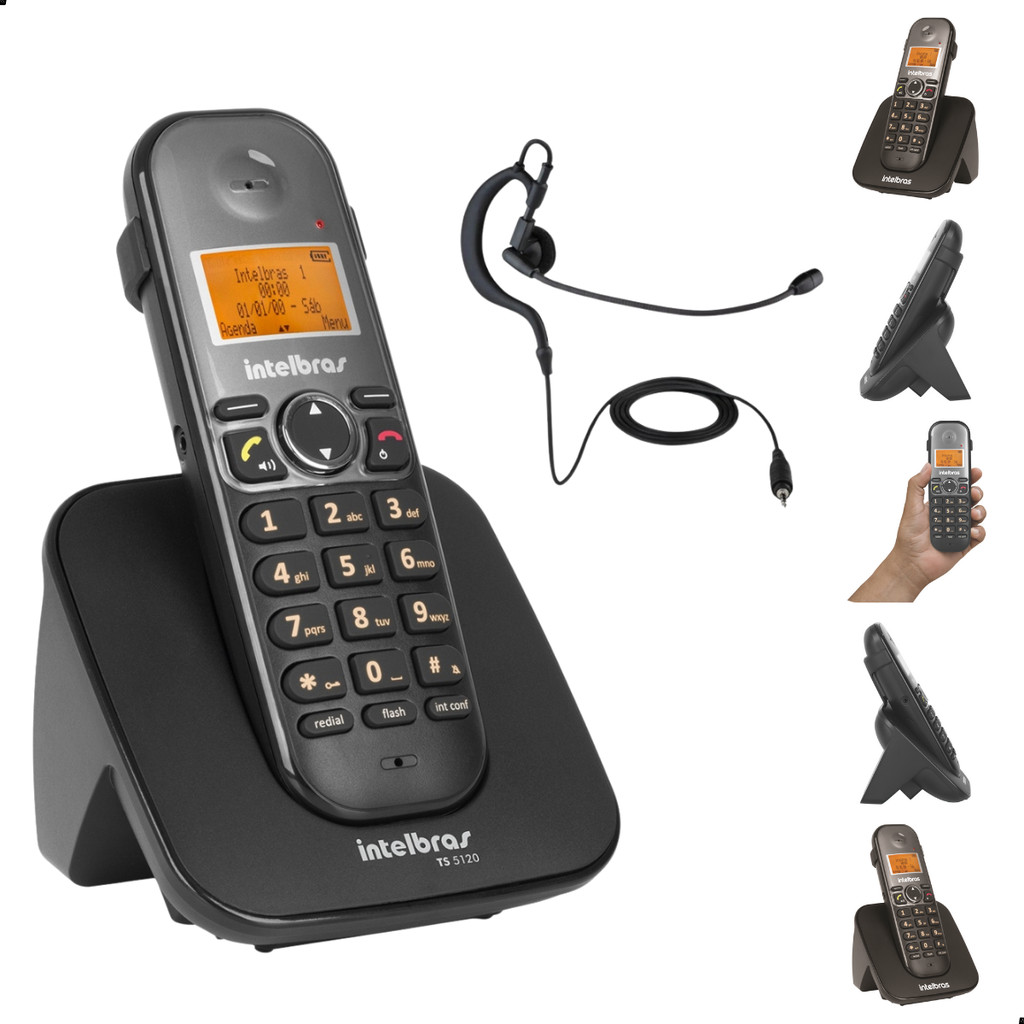 Aparelho Telefone Fixo Sem Fio Intelbras com Bina Viva Voz e Entrada ...