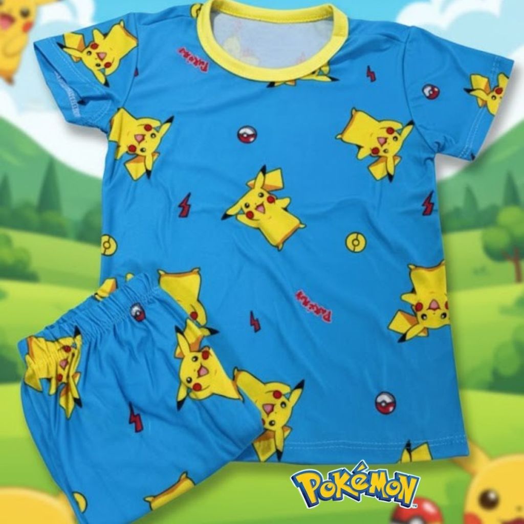 Conjunto Pijama Infantil Pikachu Personagem Pokémon Conforto e Diversão ...