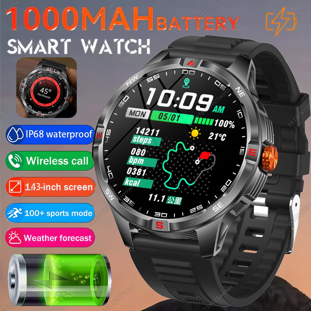 Novo Smartwatch Relógio Inteligente Masculino Bluetooth Chamada 1100mAh ...
