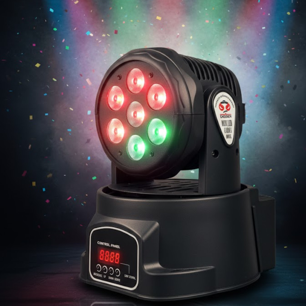 Canhao de Luz Moving Head LED RGBW 7 LEDs 150W Bivolt Controle DMX512 ...