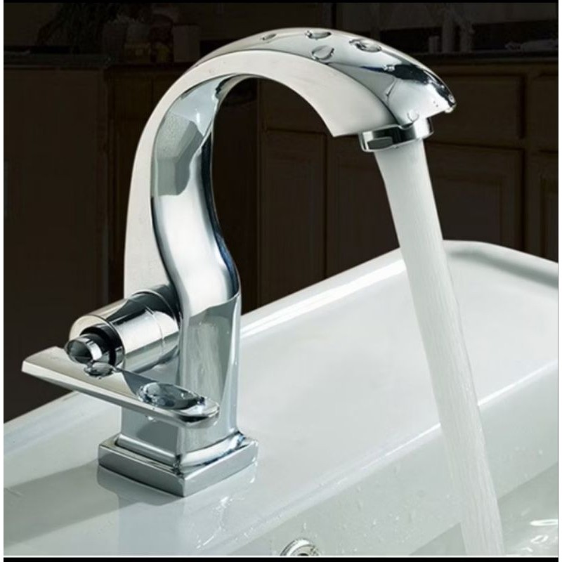Torneira Banheiro 100% Metal Brilhante Para Cuba Banheiro Lavatório ...