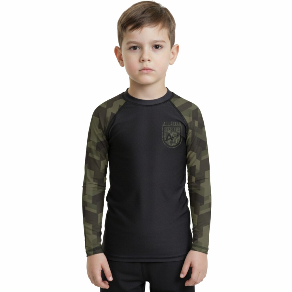 Camisa Rash Guard Infantil Masculina Escudo Manga Longa | Shopee Brasil