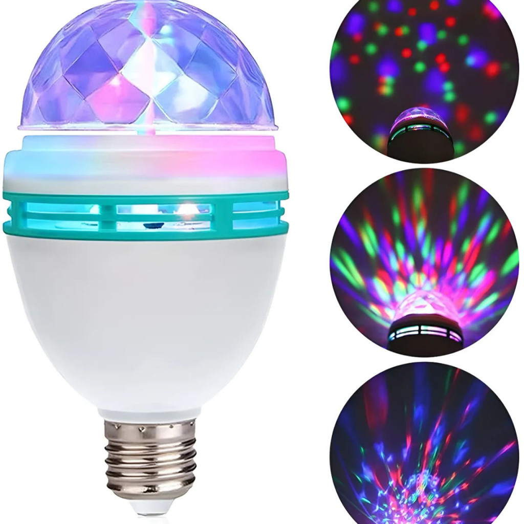 Lâmpada Led Globo Colorido Giratório Para Festa Discoteca | Shopee Brasil