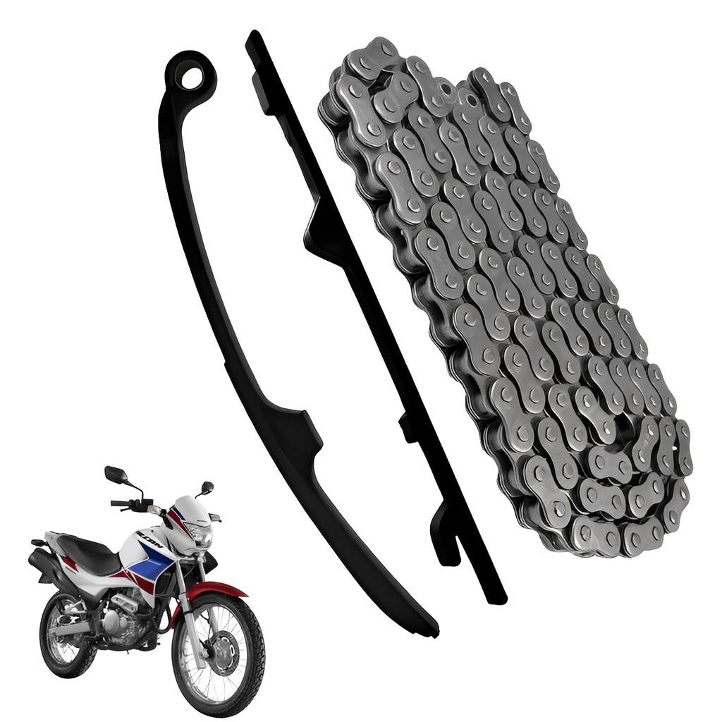 Corrente Comando Nx 400 Falcon Kit Corrente + Tensor + Guia | Shopee Brasil