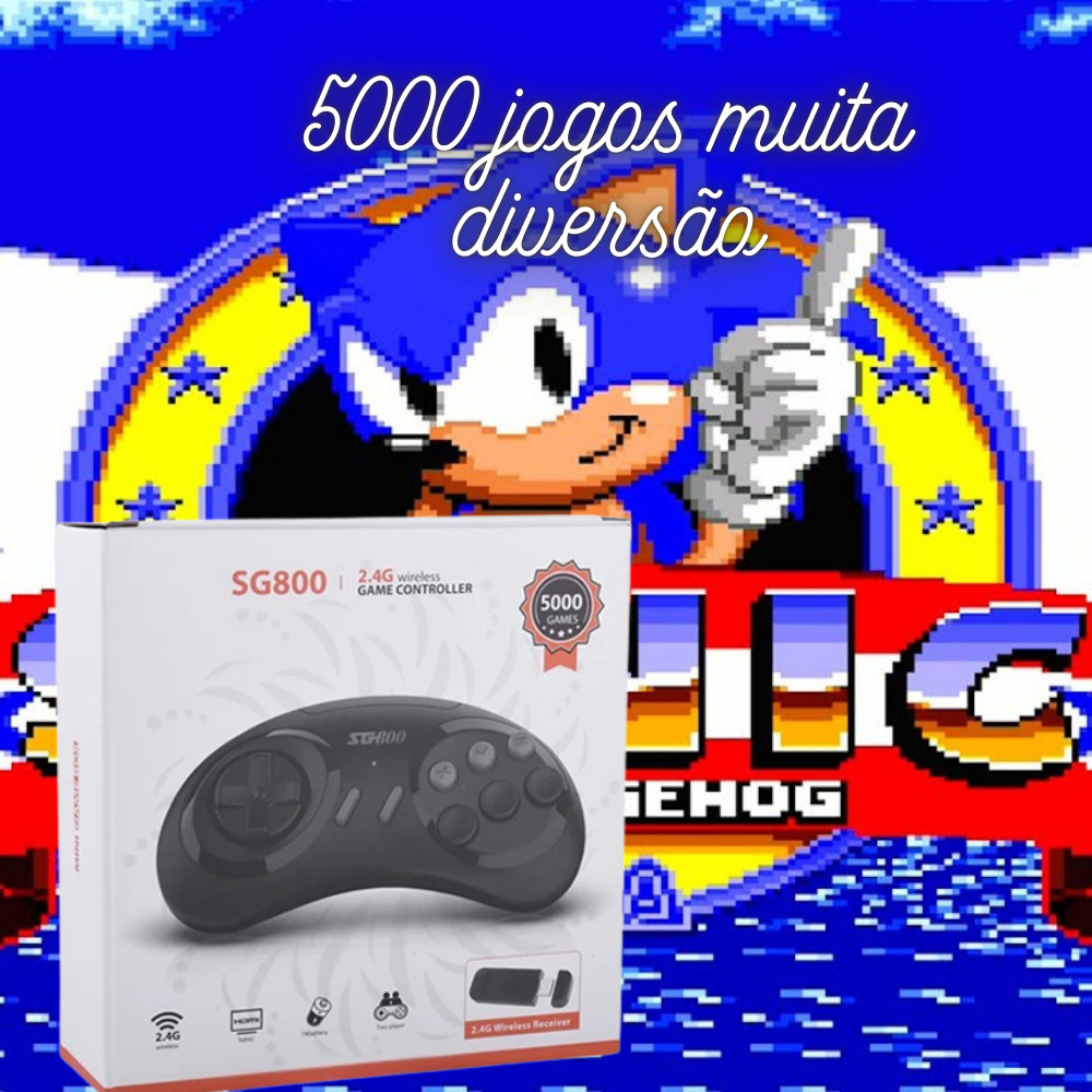 SEGA MEGADRIVE SG800 4K HD GAME STICK 5000 JOGOS NES MEGADRIVE CONEXÃO ...