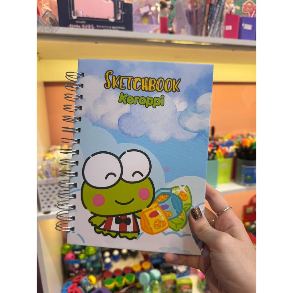Sketchbook Keroppi Sanrio 50 Fls Papel 180g - By Mimos | Shopee Brasil