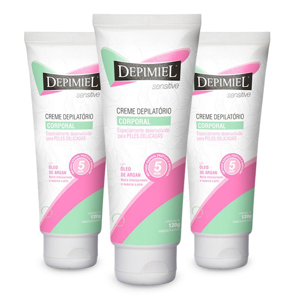 Kit 3 Creme Depilatorio Corporal Sensitive Depimiel 120g | Shopee Brasil