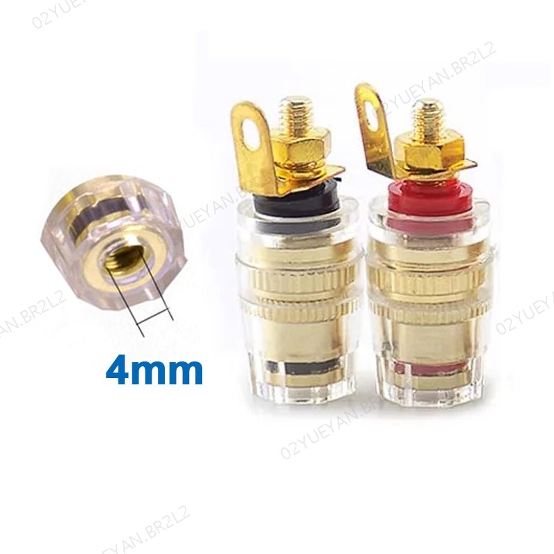 2 Pçs M4 Banana Conector 4mm Rosca Amplificador Alto-Falante Pá ...
