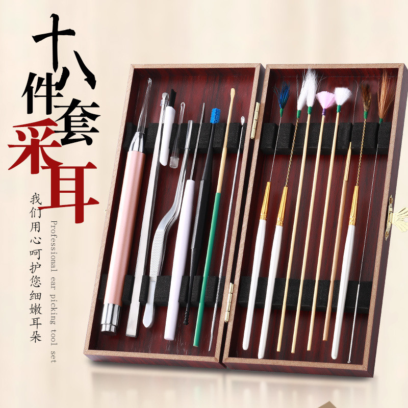 Colher para colheita de orelhas Caixa de madeira profissional ...