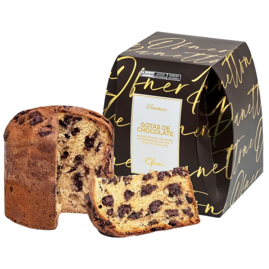Chocotone Panetone Com Gotas De Chocolate Ofner 500g | Shopee Brasil