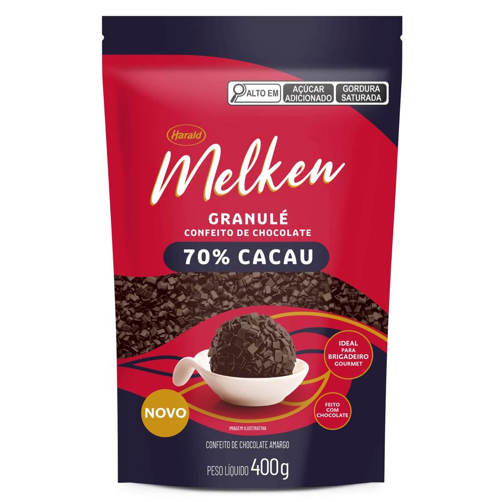 CHOCOLATE GRANULE AMARGO 70% MELKEN 400 GR HARALD | Shopee Brasil