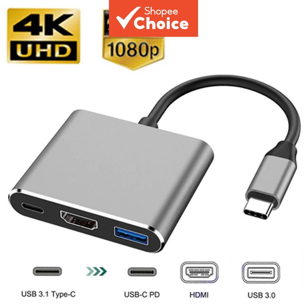 Hub USB Multi Porta Adaptador Tipo C para HDMI 4K PD Carga Rápida OTG ...