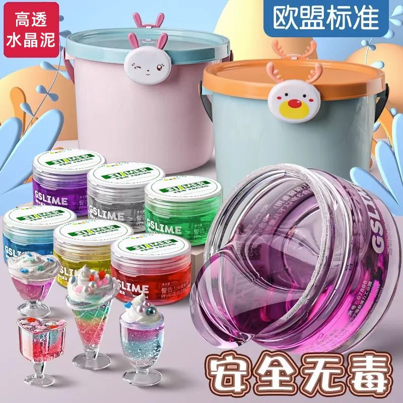 Conjunto de lama de cristal transparente plasticina cor lama argila diy ...