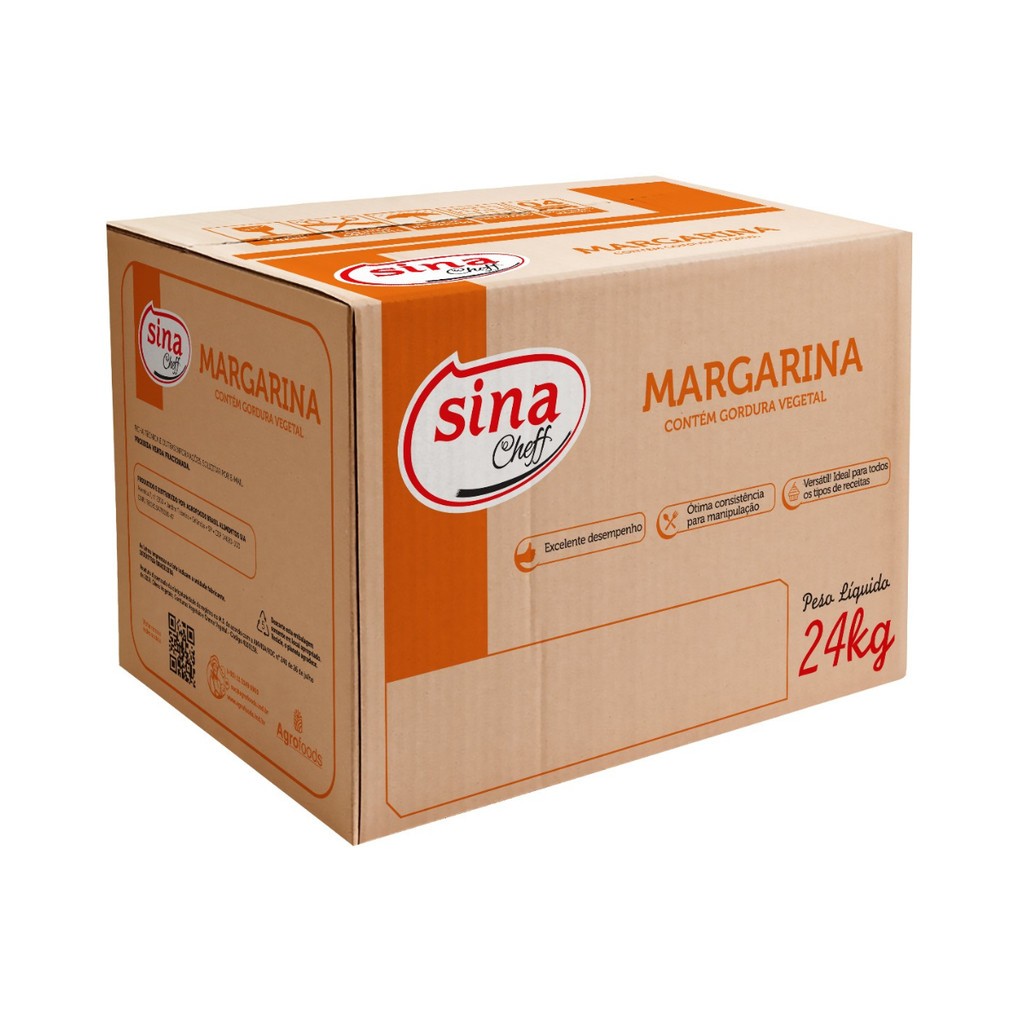 MARGARINA COM SAL SINA CHEF 80% C/ 24 KG | Shopee Brasil