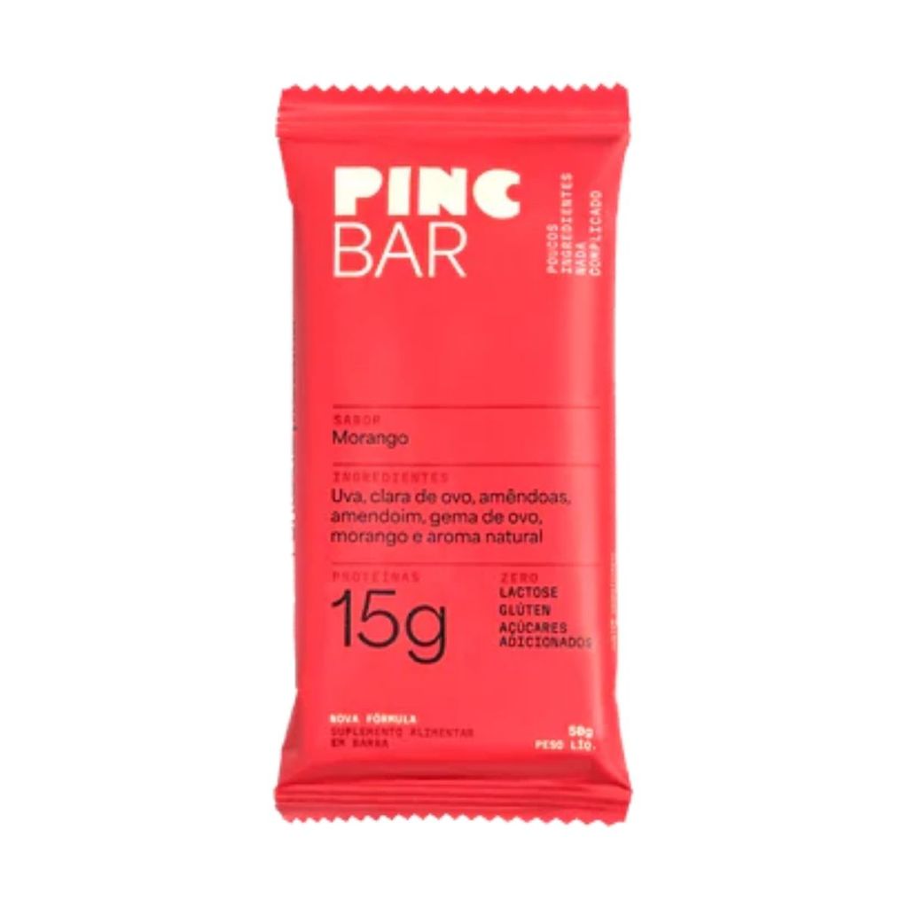 Barra de Proteína Pinc Bar sabor Morango - Caixa com 12 unidades ...