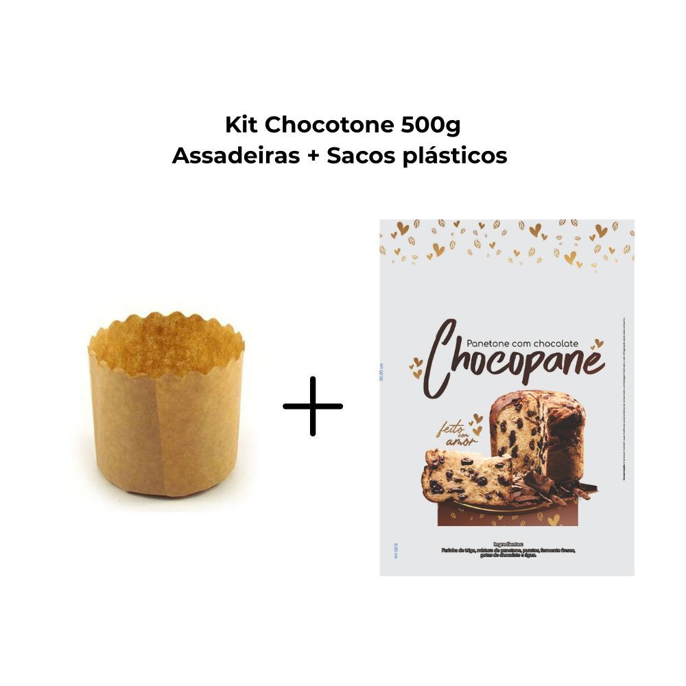Kit Chocotone 500g 100 Sacos Plásticos Impresso Chocopane + 100 ...