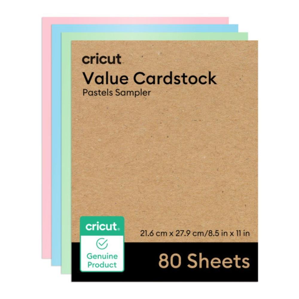 Pacote Econômico de Cartolina Cricut, Tons Pastel, 21,6 × 27,9 cm, 80 ...
