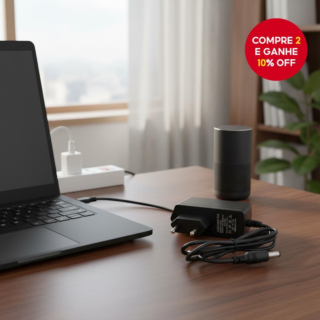 Adaptador de alimentação AC 100V-240V para DC 9V 1A 5.5x2.1mm para ...